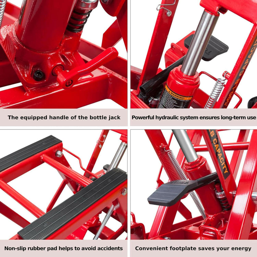 BIG RED Hydraulic Motorcycle Lift Jack, ATV Scissor Lift Jack, Portabl