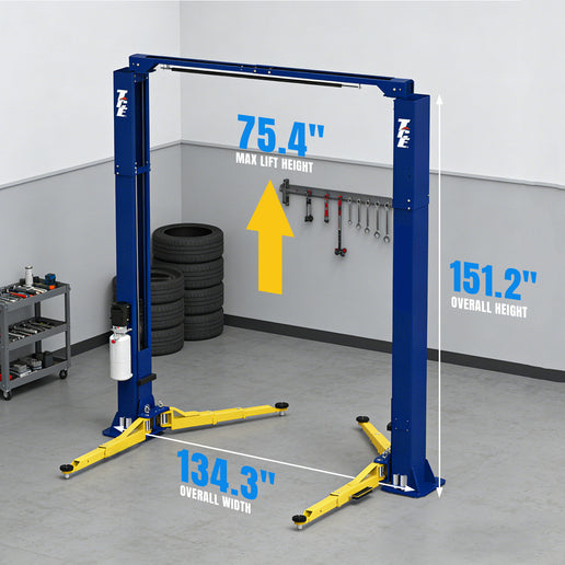 TCE 10,000 lbs 2 Post Overhead Car Lift, 3 Year Warranty, QJY245LD