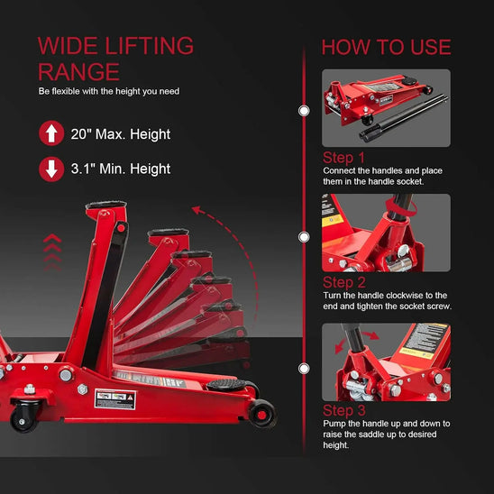 BIG RED Low Profile Dual Piston Floor Jack