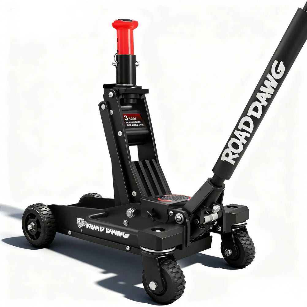 TCE 3 Ton Low Profile Heavy Duty Foldable OFF Road Floor Jack with Dua
