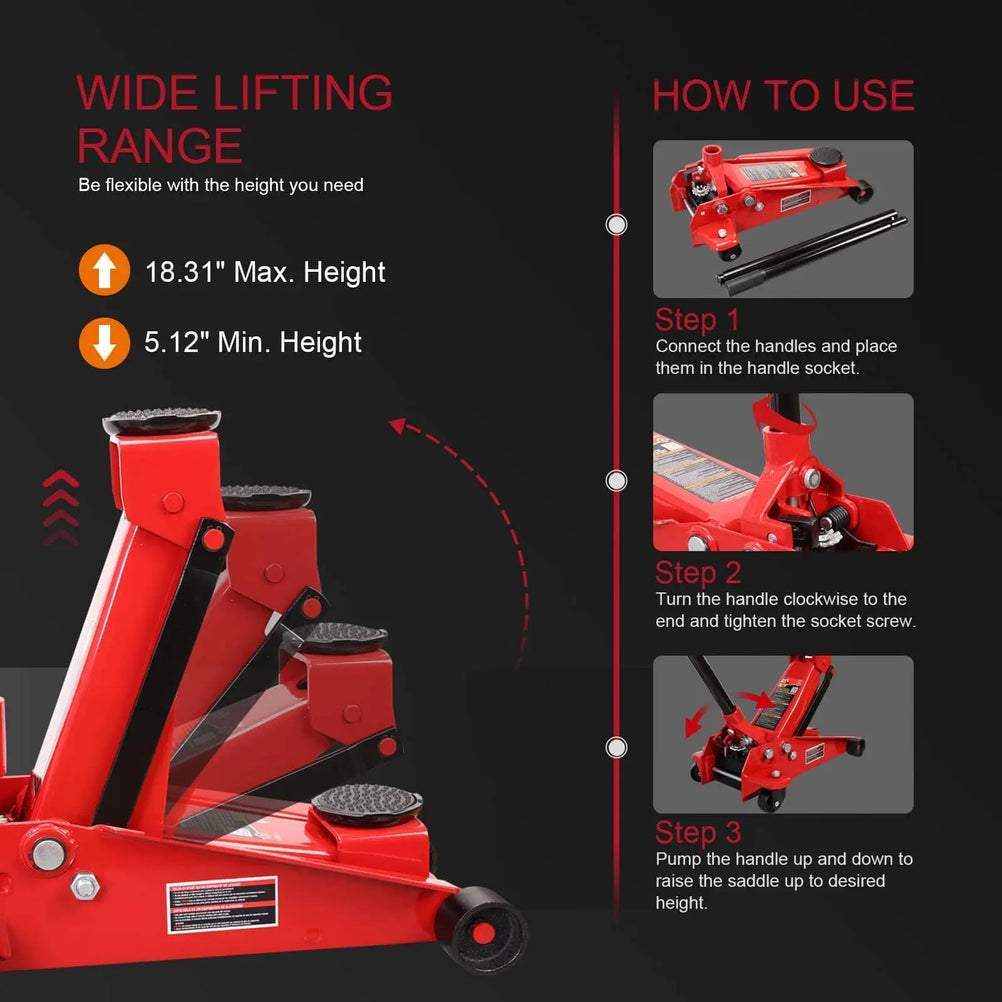 BIG RED 3 Ton Heavy Duty Hydraulic Floor Jack