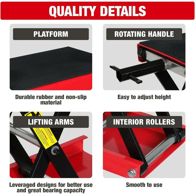 BIG RED Hydraulic Motorcycle Lift Jack, ATV Scissor Lift Jack, Portabl